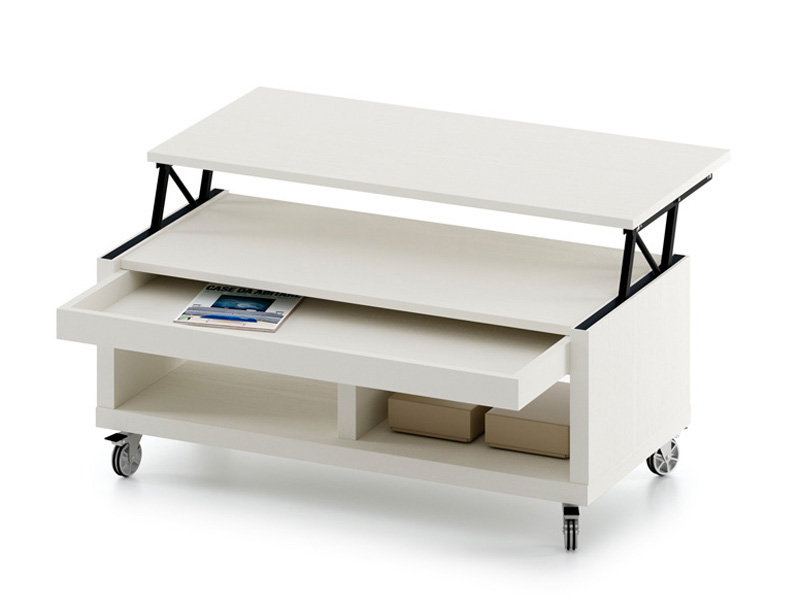 MESAS DE CENTRO : MESA DE CENTRO CON RUEDAS Y ELEVABLE
